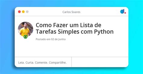 Como Fazer Um Lista De Tarefas Simples Com Python