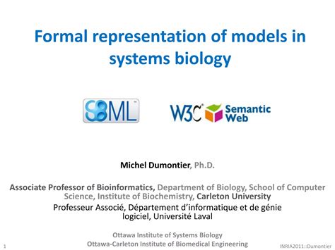Formal Representation Of Models In Systems Biology Ppt
