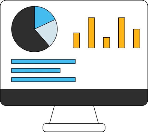 the graph chart is appearing on the monitor screen 7768430 vector art