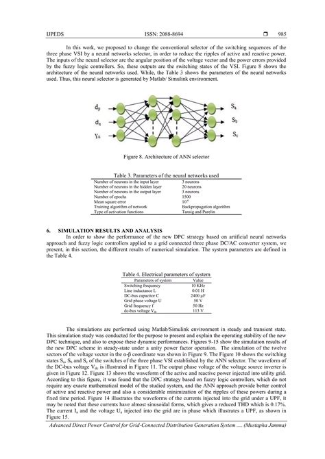 advanced direct power control for grid connected distribution