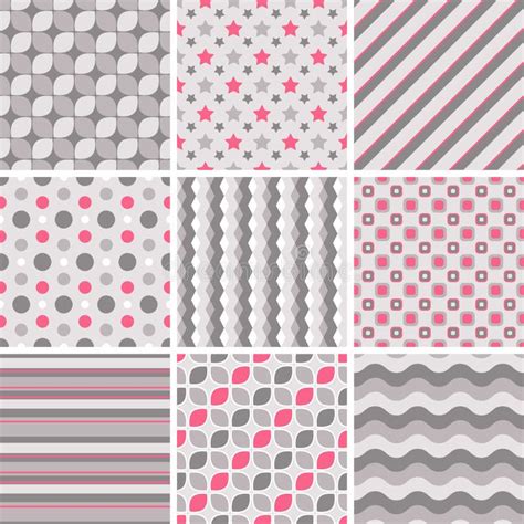 Vector Seamless Tiling Patterns Geometric Stock Illustration