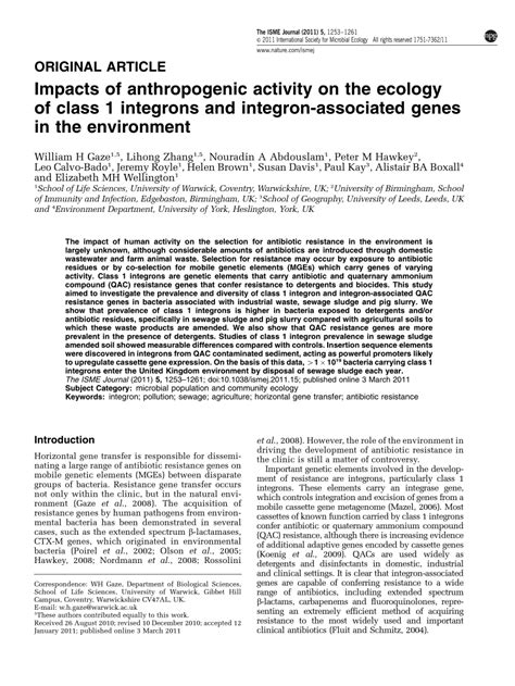 pdf impacts of anthropogenic activity on the ecology of class 1