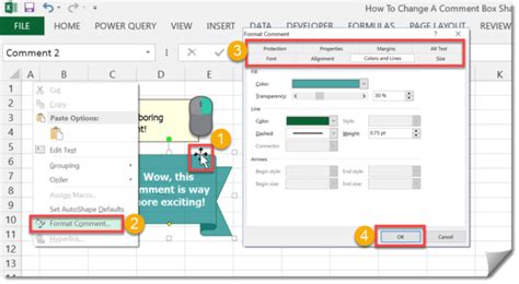 How To Change A Comment Box Shape And Format How To Excel