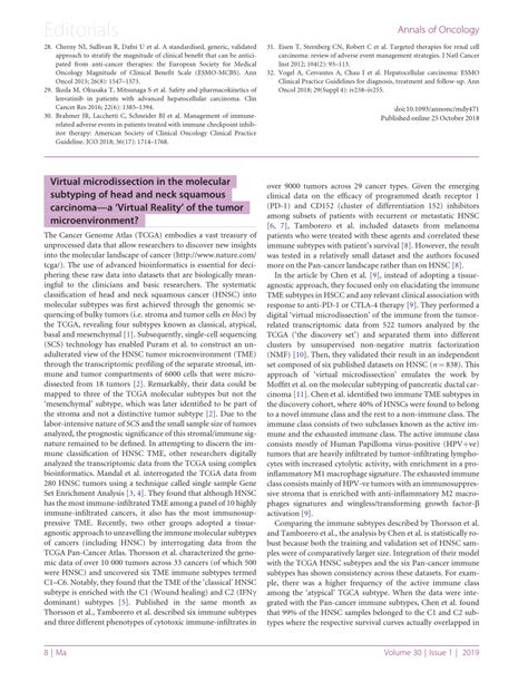 Pdf Virtual Microdissection In The Molecular Subtyping Of Head And Neck Squamous Carcinoma A