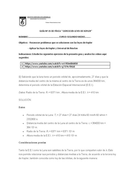Ejercicios Sobre Leyes De Kepler Pdf Orbita Unidad Astronómica