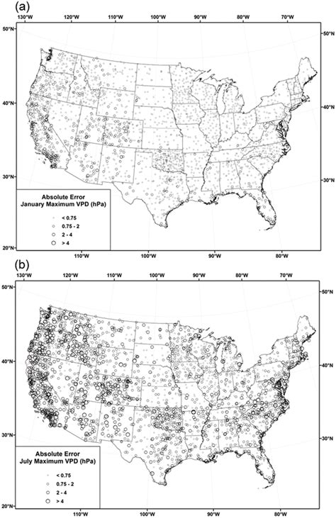 Maps Of Vpdmax Absolute Cross Validation Errors Errors For 19812010