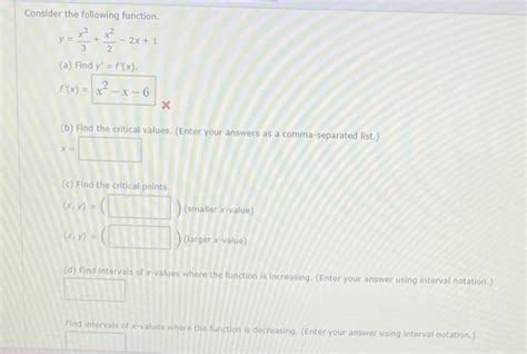 solved consider the following function y 3x3 2x2−2x 1 a
