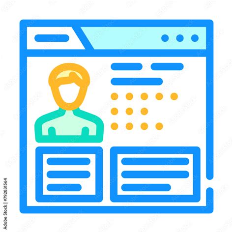 Persona Ux Ui Design Color Icon Vector Persona Ux Ui Design Sign Isolated Symbol Illustration