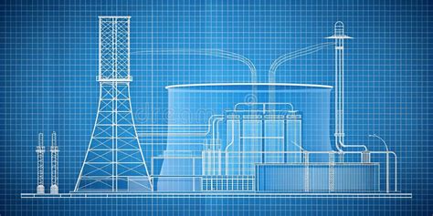 Detailed Blueprint Of A Modern Industrial Nuclear Reactor A Technical