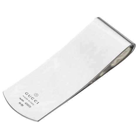 Gucci Money Bill Clip Gg Logo Silver Stainless 60x20mm Ebay