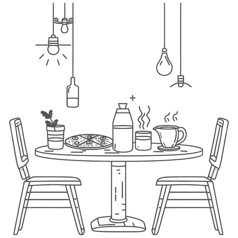 Premium Vector Breakfast Menu Ready To Eat Simple Outline
