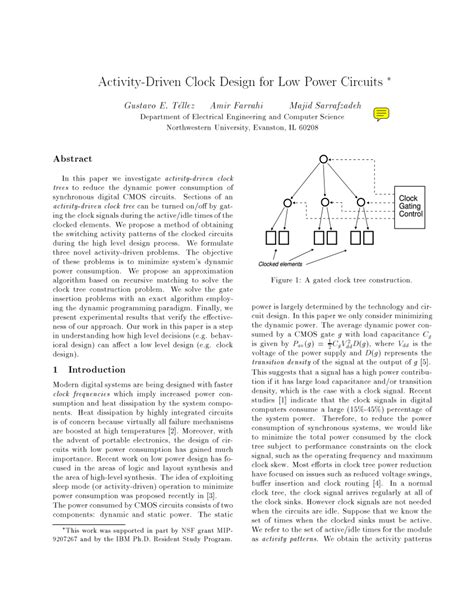 Pdf Activity Driven Clock Design For Low Power Circuits
