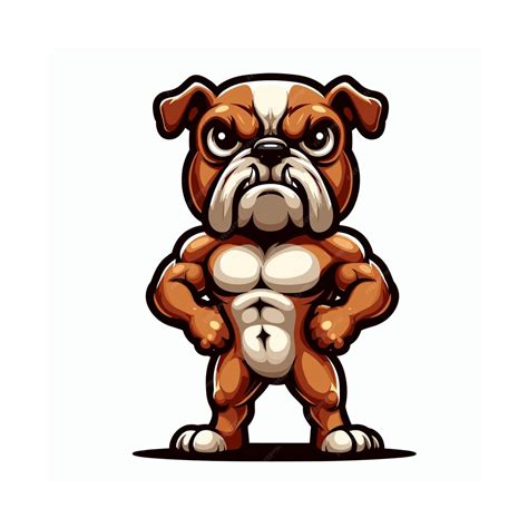 배경에 귀여운 불독 만화 ⁇ 터 프리미엄 벡터