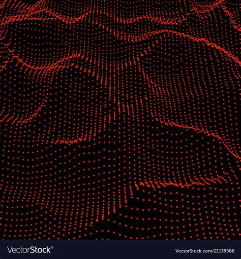 Abstract Digital Wave Grid Consist Particles Vector Image