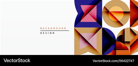 Abstract Geometric Composition Overlapping Shapes Vector Image