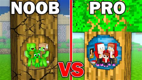 Mikey NOOB Vs JJ PRO Family Secret Base Inside A TREE In Minecraft Maizen Minecraft Videos