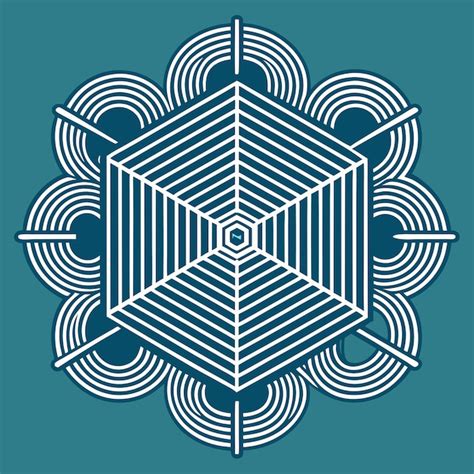 Simple Fractal Pattern With Repeating Lines That Mirror Themselves As They Get Smaller Premium