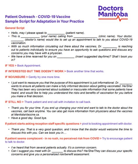 Sample Script Vaccine Outreach Doctors Manitoba Manitoba Association Of Community Health