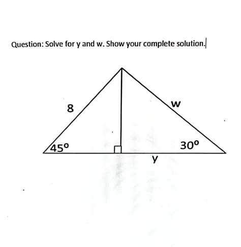 question solve for y and w show your complete solution brainly ph