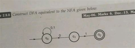 Construct DFA Equivalent To The NFA Given StudyX