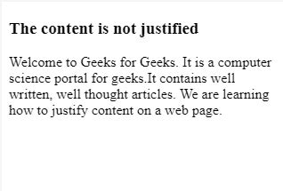 Which HTML Attribute Is Used To Justify The Content GeeksforGeeks