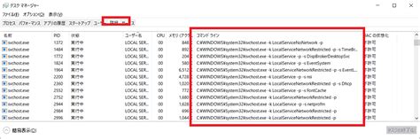 【windows】プロセスのコマンドラインを表示する方法 Windows 10
