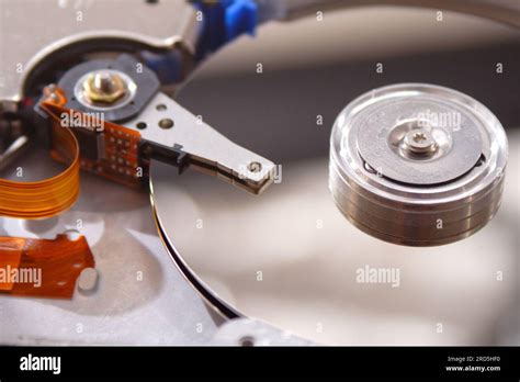 Hard Disk Mechanism Control Head With Needle And Disk Platter Hard Drive Stock Photo Alamy