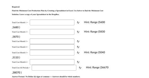 solved required find the minimum cost production plan by