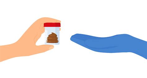 환자는 의사에게 분석 항아리를 제공합니다 플랫 스타일의 벡터 일러스트레이션입니다 웹 사이트 페이지 및 모바일 앱 디자인 요소 건강관리와 의술에 대한 스톡 벡터 아트 및 기타