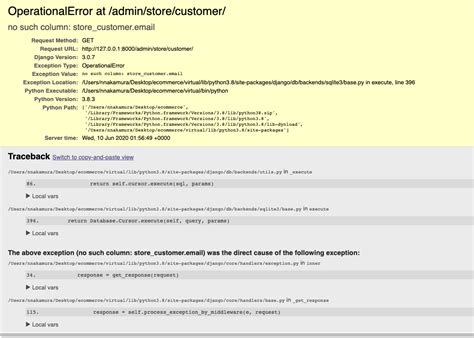 Python 3x Django Operationalerror At Adminstorecustomer No Such
