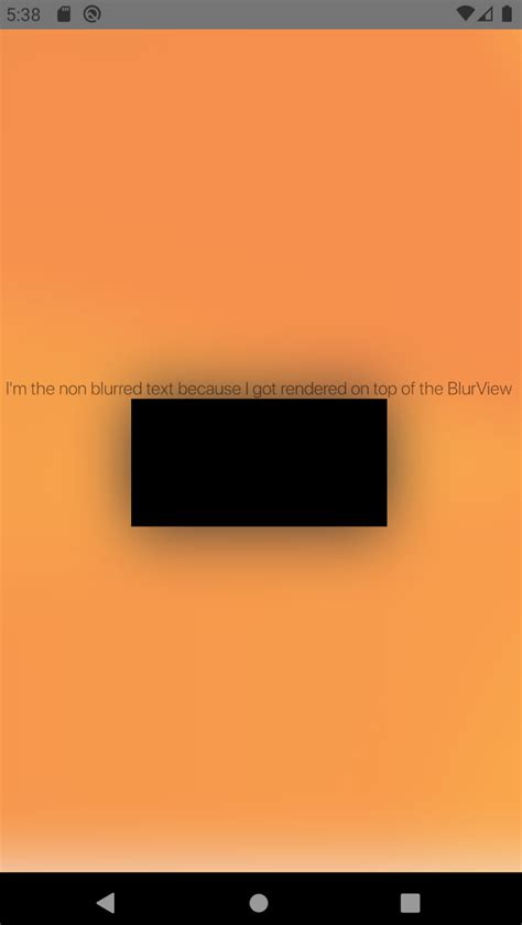 Any View Element With Background Color After Blur View Also Gets A Blur Effect Android Issue