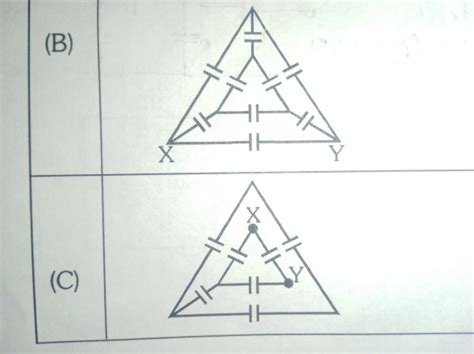 All The Capacitors Are 1 Microfarad Each Find Equivalent Capacity Between X And Y In Both The