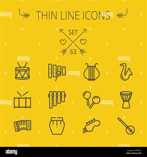 Music And Entertainment Thin Line Icon Set Stock Vector Image And Art Alamy