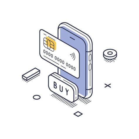 Isometric Line Art Icon Representing Online Market Shopping With