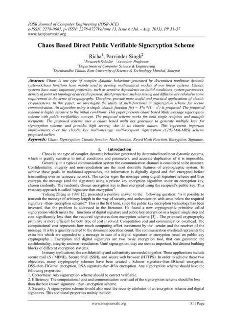 pdf chaos based direct public verifiable signcryption scheme