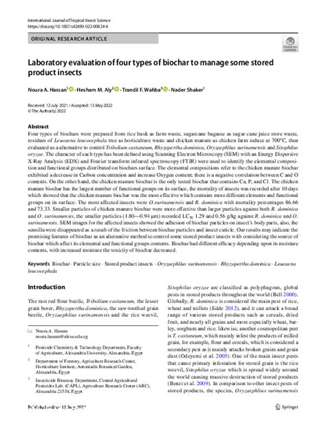 Pdf Laboratory Evaluation Of Four Types Of Biochar To Manage Some