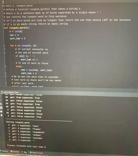 Solved Part C Longest Word Define A Function Longest