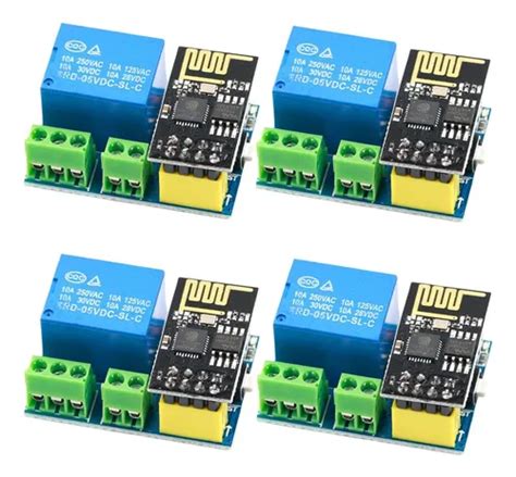 Módulo Relé Wi Fi Esp8266 V10 Com Esp 01 S 4 Peças Frete Grátis