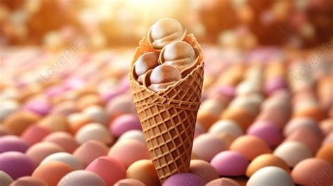 Summer Vibes 아이스크림 와플 콘 그래픽 배경의 놀라운 3d 렌더링 아이 배경 크림 3d 배경 3d 아이 배경 이미지 Hd 아이 크림 3d 3d 아이