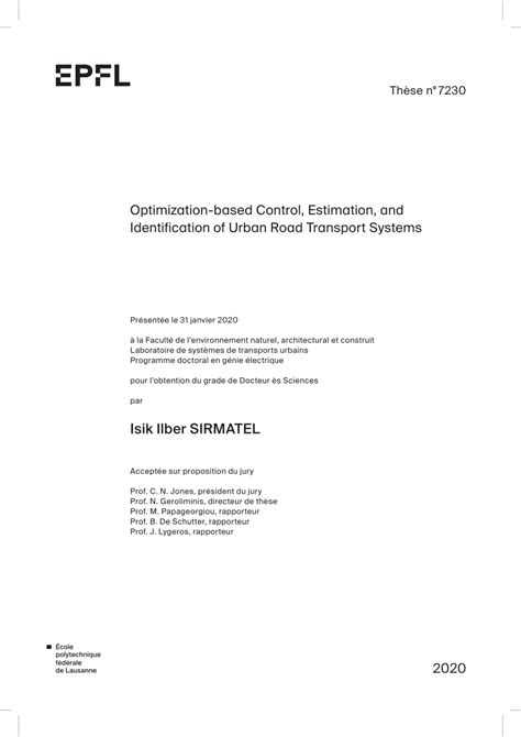 Pdf Optimization Based Control Estimation And Identification Of Urban Road Transport Systems