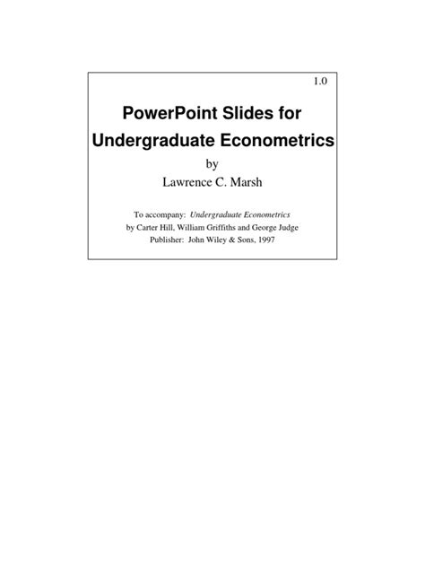 Eco No Metrics Pdf Ordinary Least Squares Estimator
