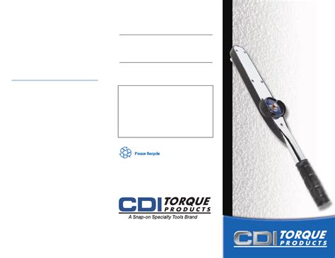 Cdi Torque Dial Torque Wrench Dual Scale Memory Needle User Manual 2