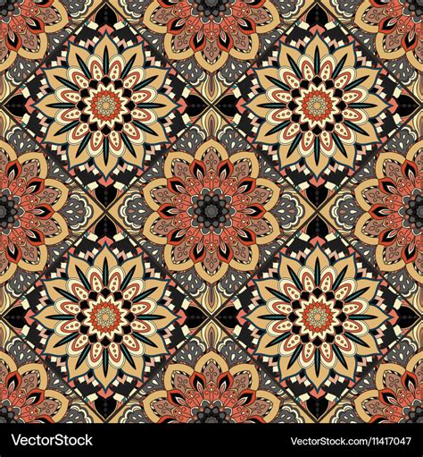 Flower Pattern Boho Brown Royalty Free Vector Image