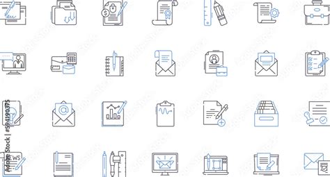 Scrutinizing Line Icons Collection Examination Inspection Analysis