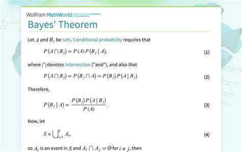 Bayes Theorem From Wolfram Mathworld