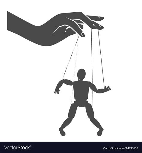 Puppet Master Hand Manipulates A Hanging Vector Image
