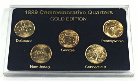 1999 24k Gold Layered Statehood Commemorative Quarters Collection In
