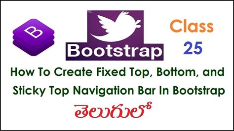 How To Create Fixed Top Bottom Sticky Top Navigation Bar Bootstrap