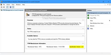 Verify Trusted Platform Module TPM Chip On Windows PC Tutorials