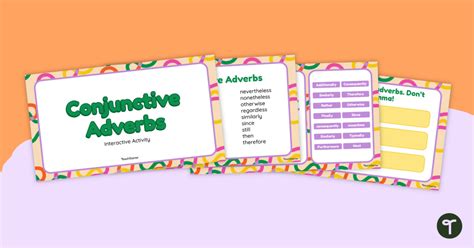 Conjunctive Adverb Interactive Activity Teach Starter